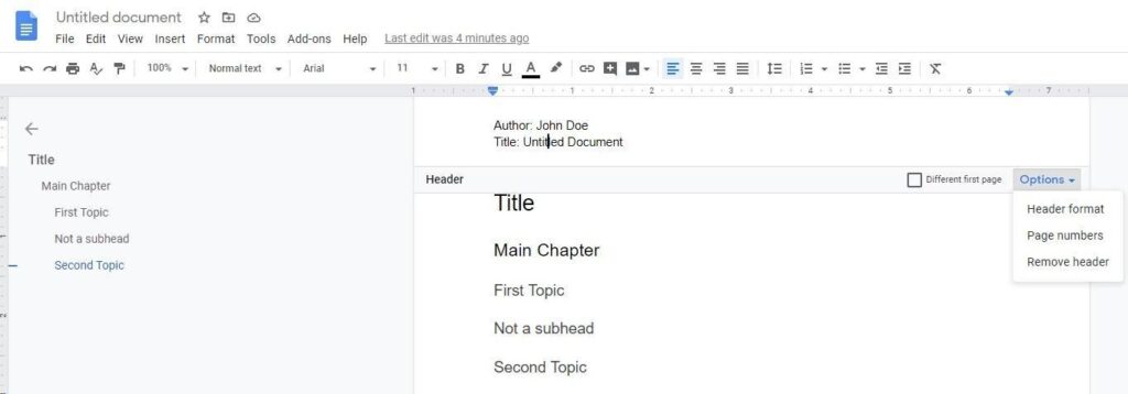 How to Remove a Header in Google Docs - Wordable
