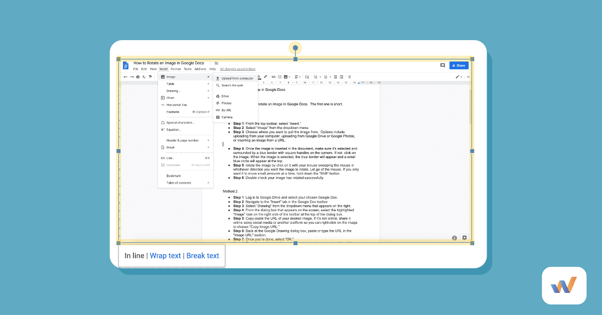 How to Rotate an Image in Google Docs - Wordable