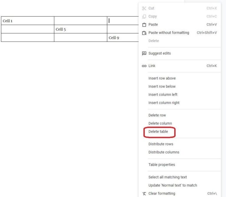 How to Delete a Table in Google Docs - Wordable