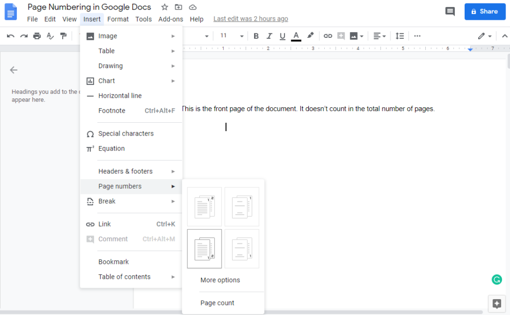 How to Number Pages in Google Docs - Wordable