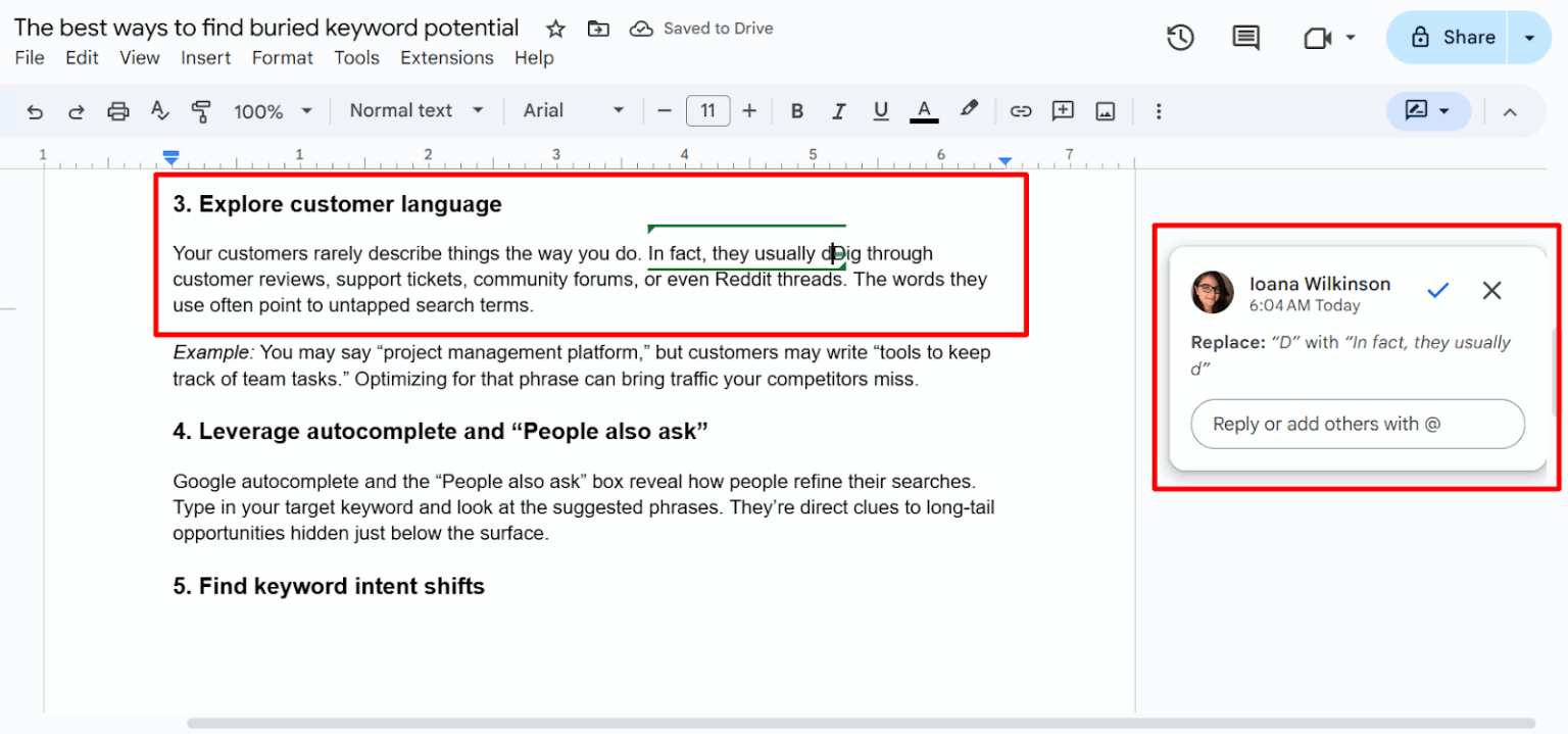 Google Docs Collaboration: Writers, Authors, & Content Teams